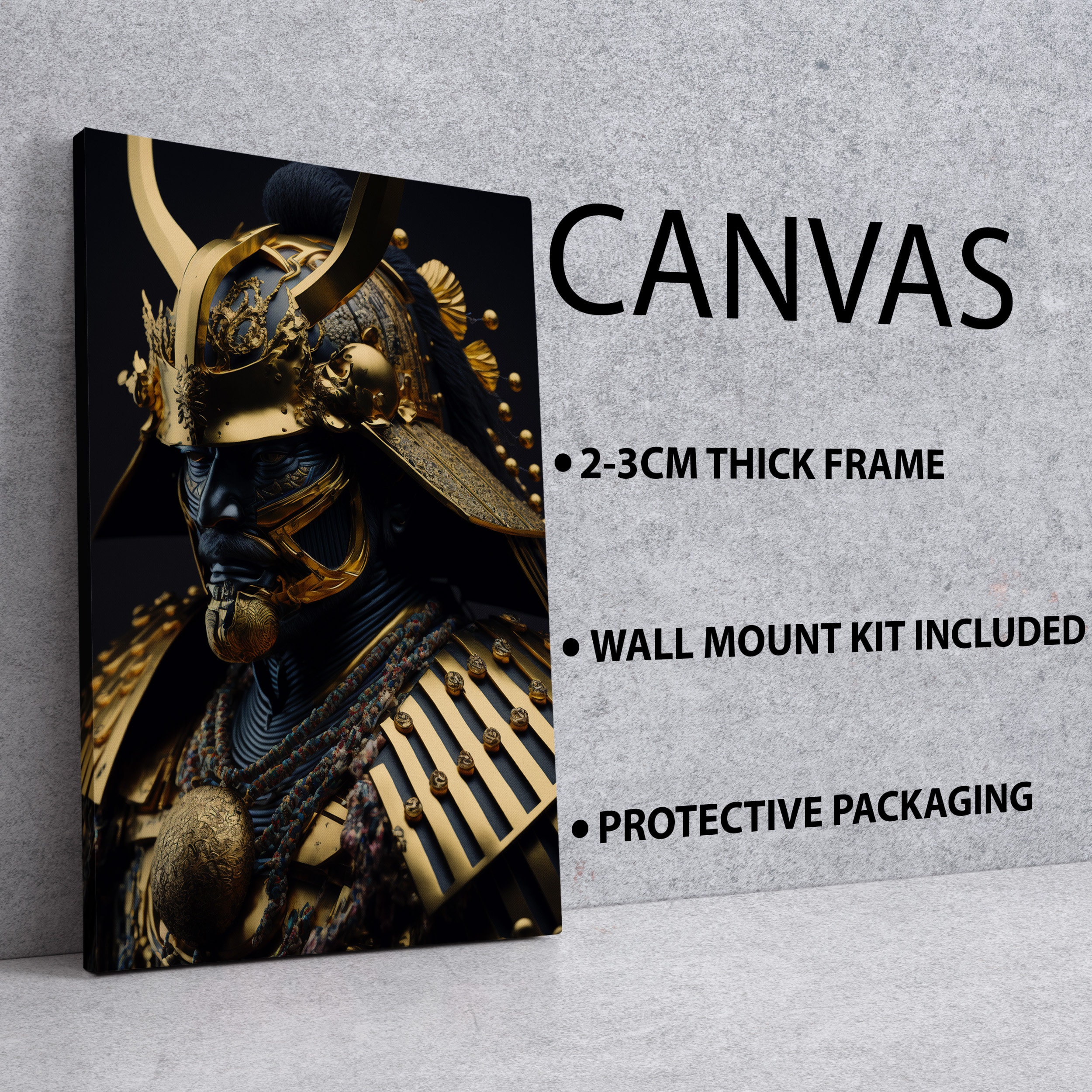 Golden Samurai Wall Art Golden Samurai Poster Samurai Painting - Etsy