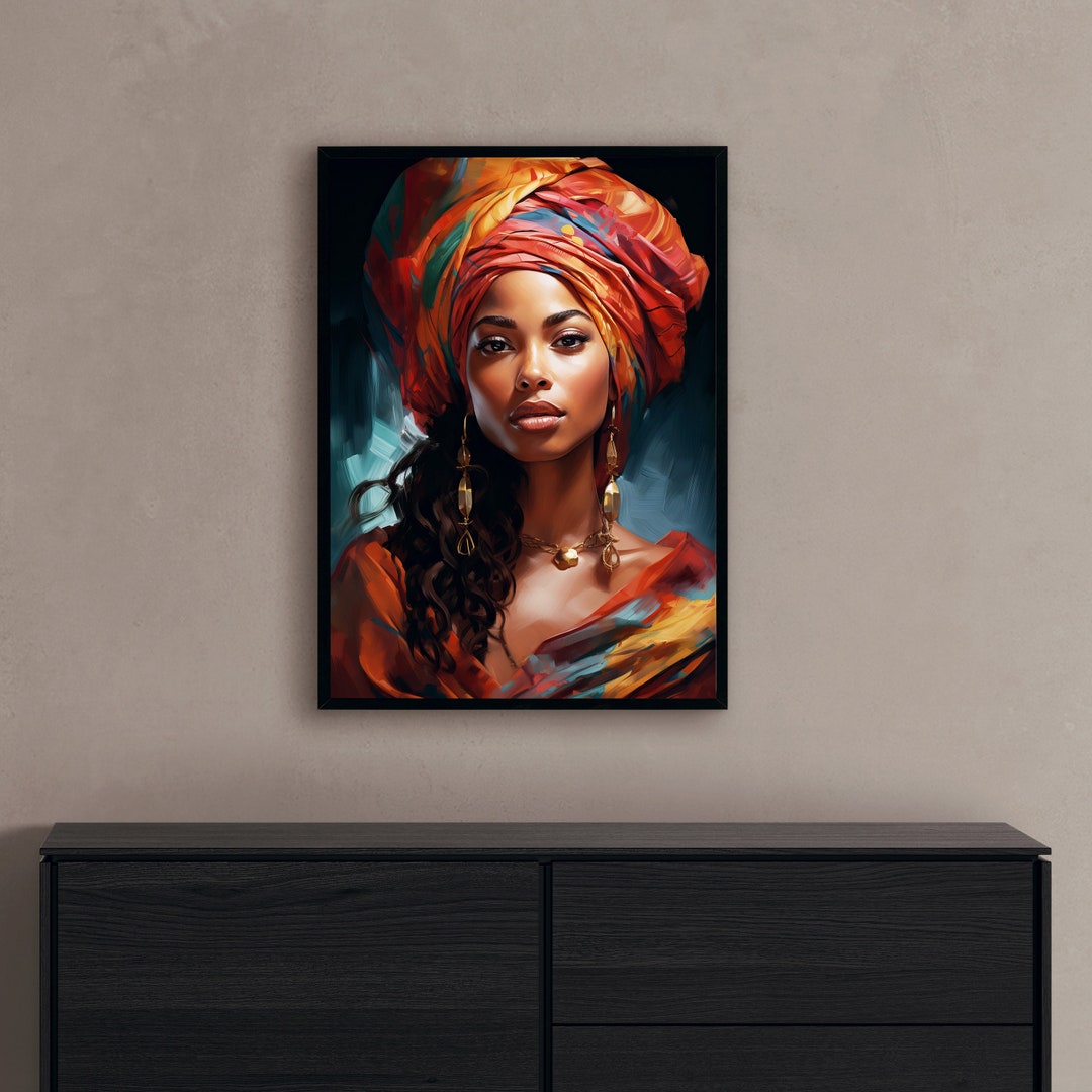 Nubian African Queen Painting African Queen Portrait African Decor ...