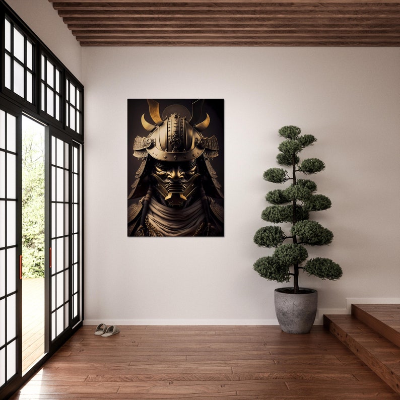 Golden Samurai Wall Art Golden Samurai Painting Samurai Wall - Etsy