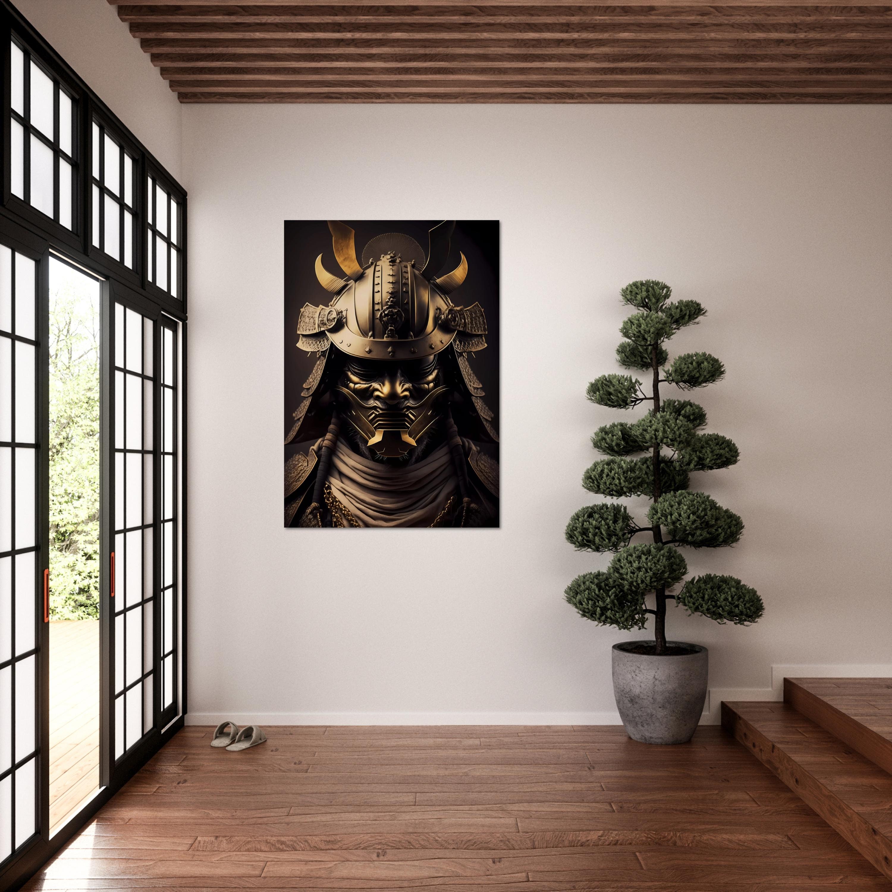 Golden Samurai Wall Art Golden Samurai Painting Samurai Wall - Etsy