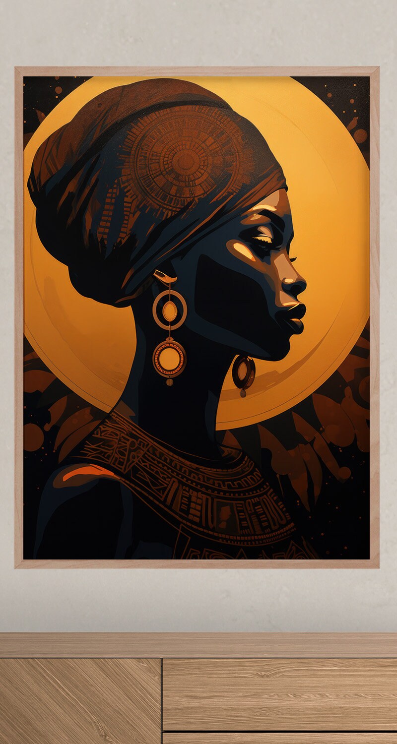 Beautiful African Lady Portrait Ethnic Art Oil Painting Original Art ...