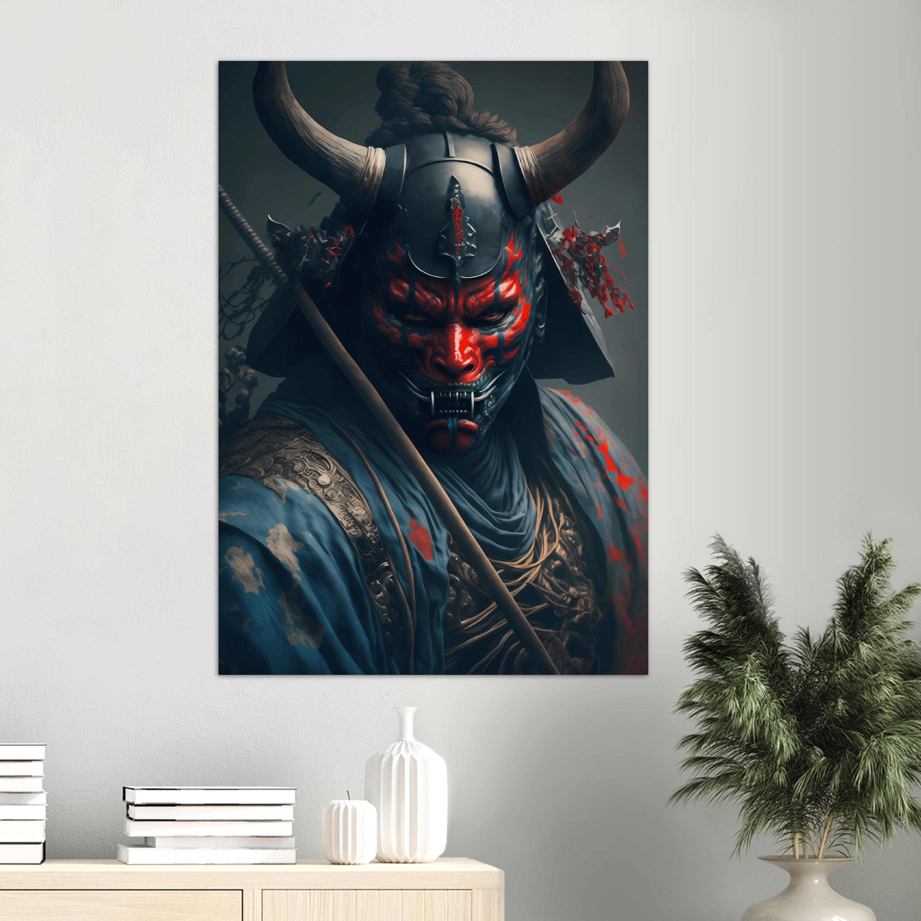 Japanese Oni Mask Painting Oni Painting Anime Warrior Wall Art - Etsy