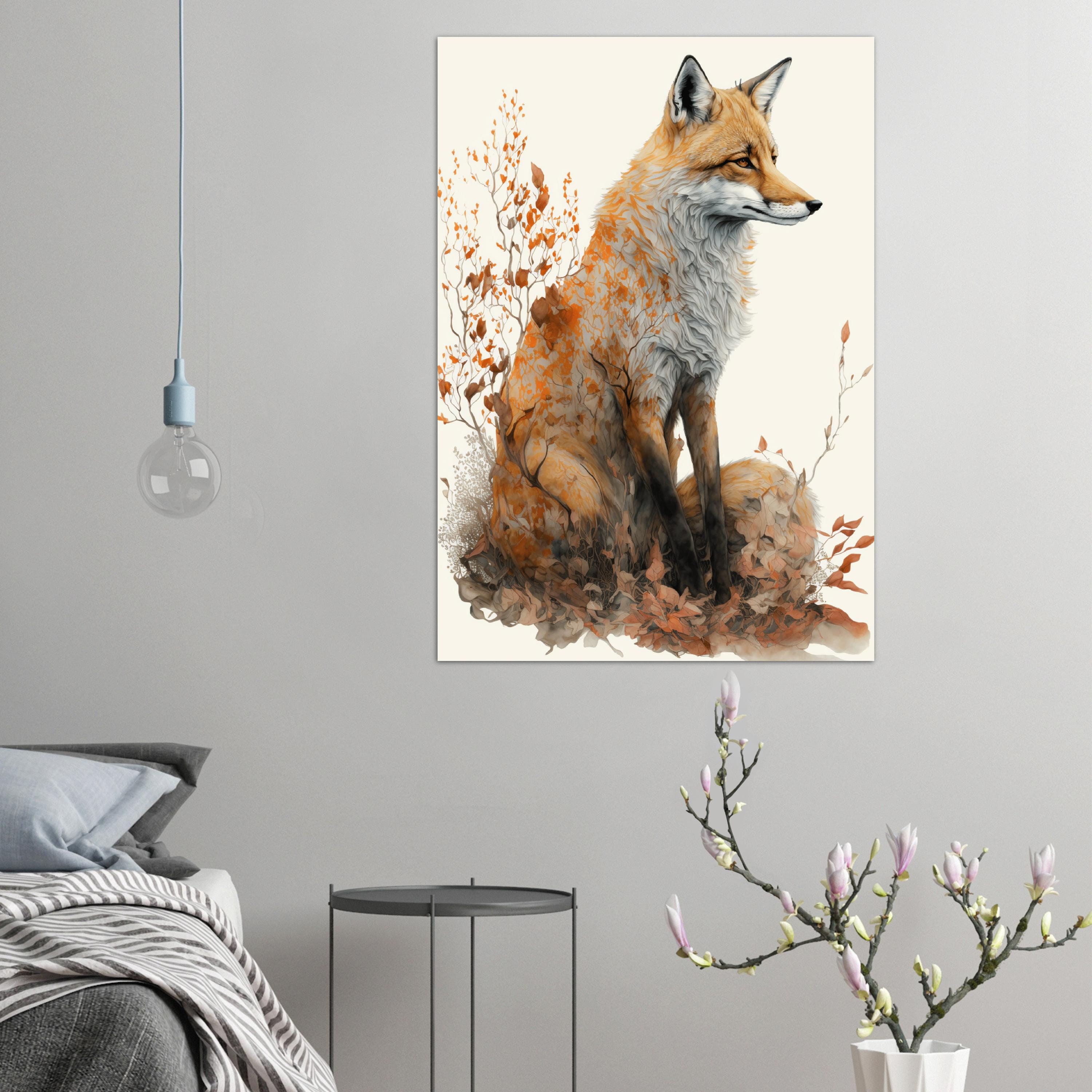 Watercolour Fox Painting Watercolour Fox Wall Art for Home Fox - Etsy