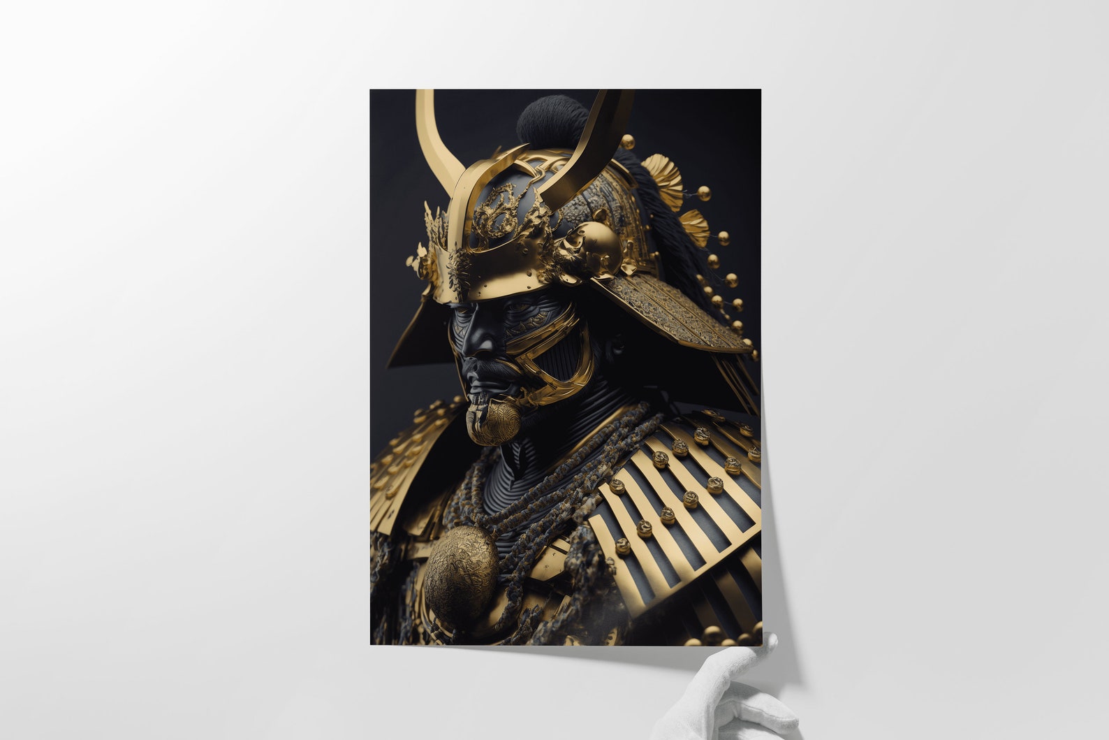 Golden Samurai Wall Art Golden Samurai Painting Samurai Wall - Etsy