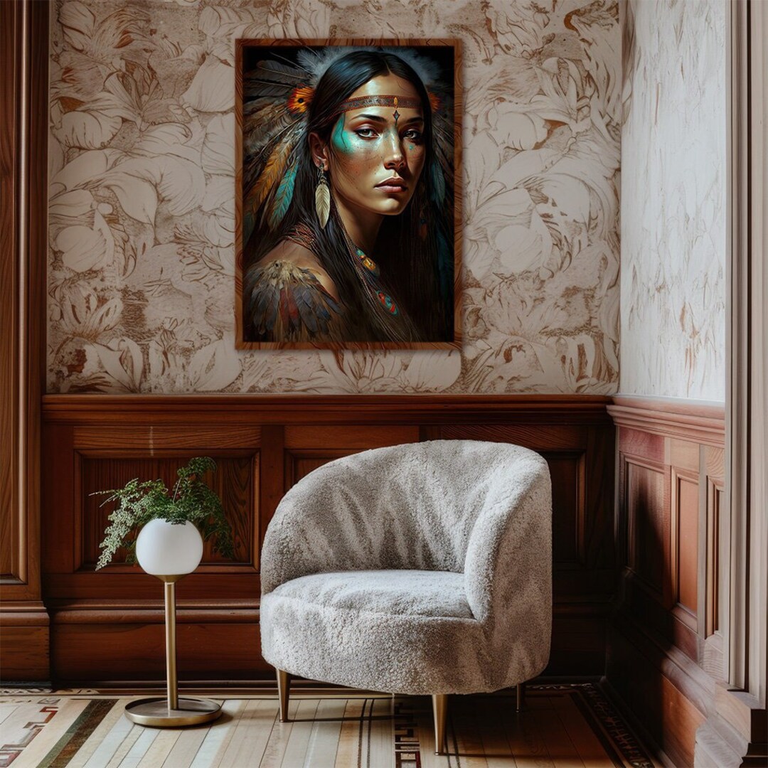 Native American Lady Wall Art Native American Decor Native American ...