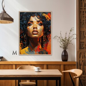 Abstract Woman's Painting Beautiful Woman in Red Abstract Art Vibrant ...