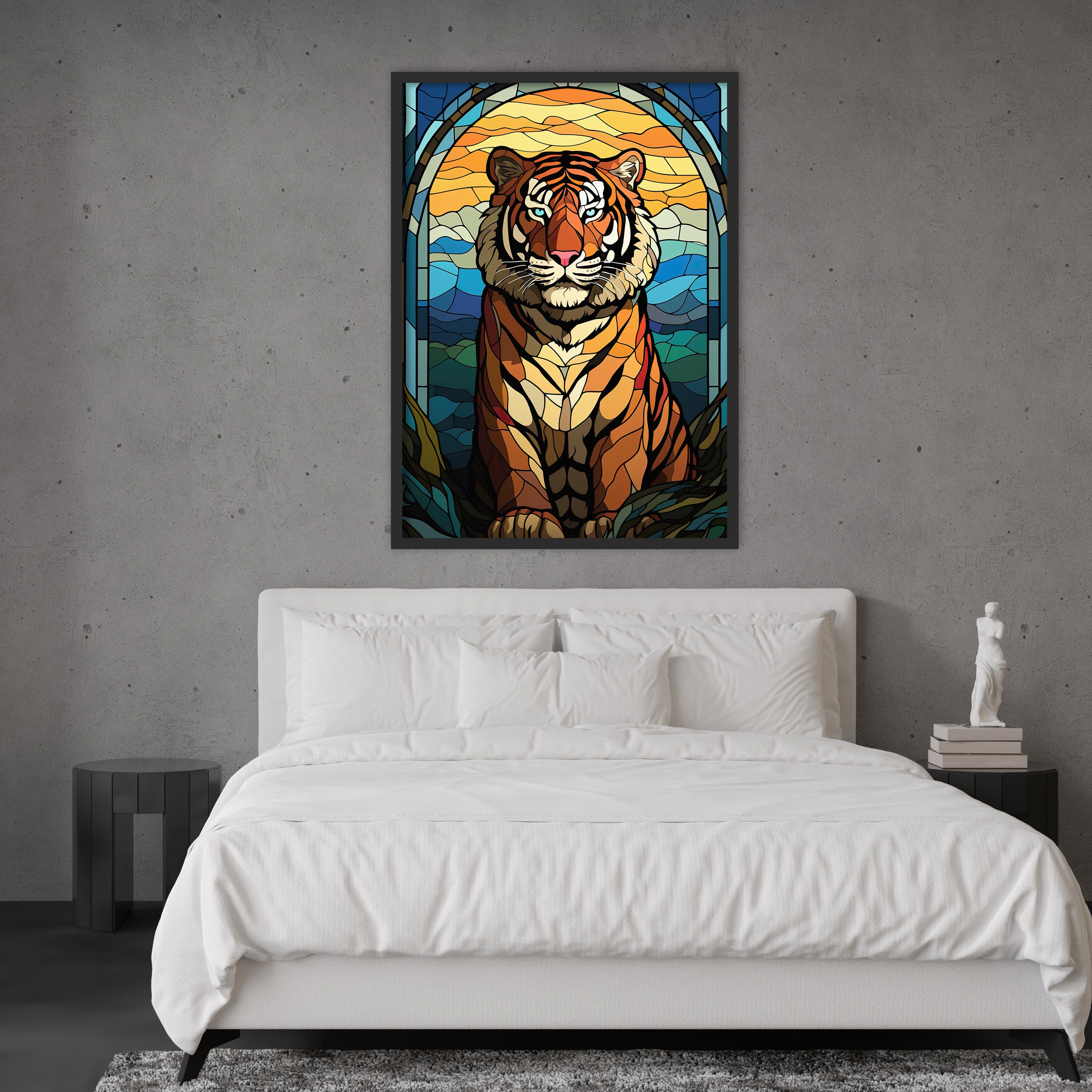 Stained Glass Tiger Wall Art Tiger Art Abstract Art Minimalist - Etsy