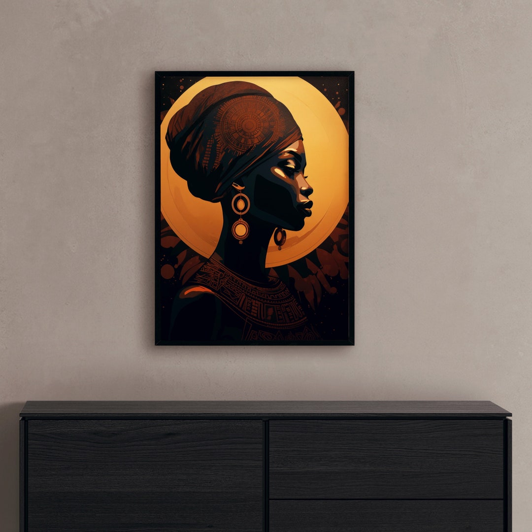 Beautiful African Lady Portrait Ethnic Art Oil Painting Original Art Painting African Culture ...