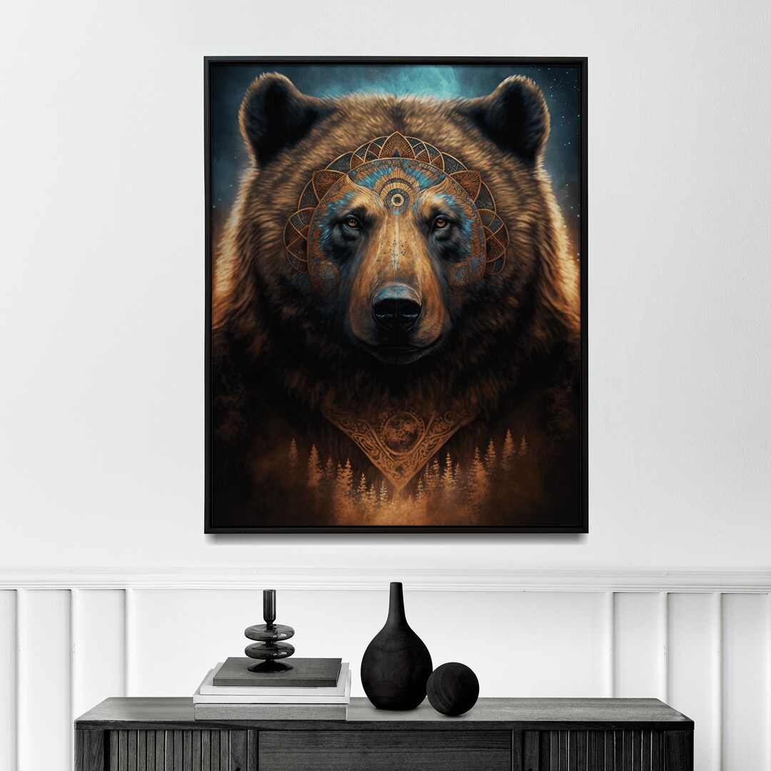 Spiritual Bear Wall Art Spiritual Animal Wall Decor Bear Art for Living ...
