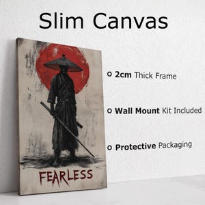 Fearless Samurai Wall Art Vanta Black Samurai Sword Poster Bold ...
