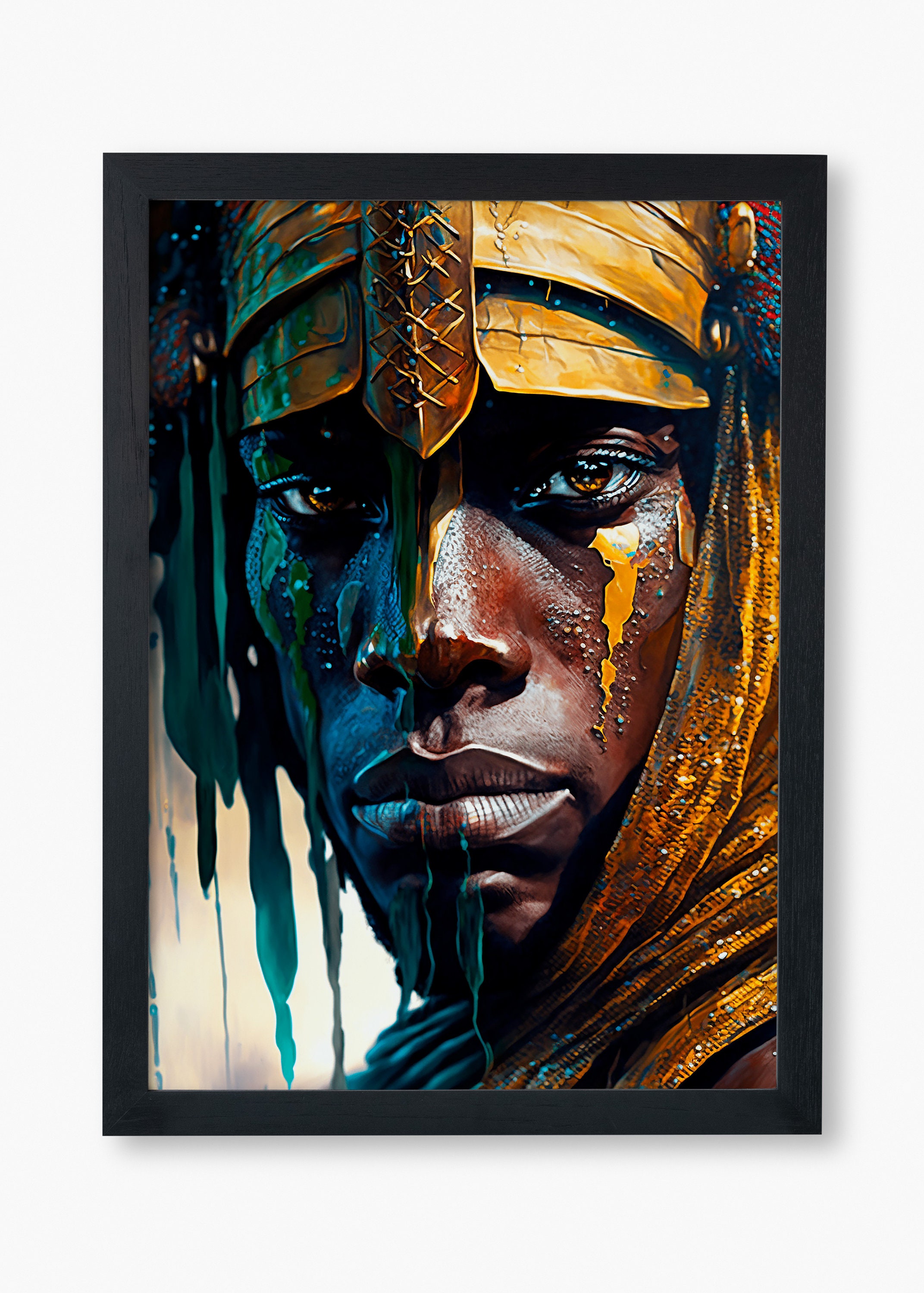 Ancient African Warrior Painting Warrior Wall Art for Home Tribal ...