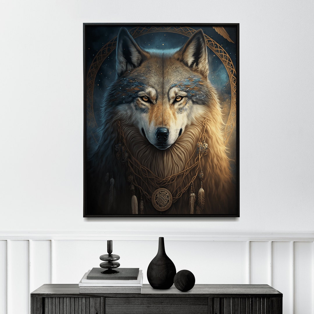Spiritual Wolf Wall Art Spiritual Animal Wall Decor Wolf Art for Living ...