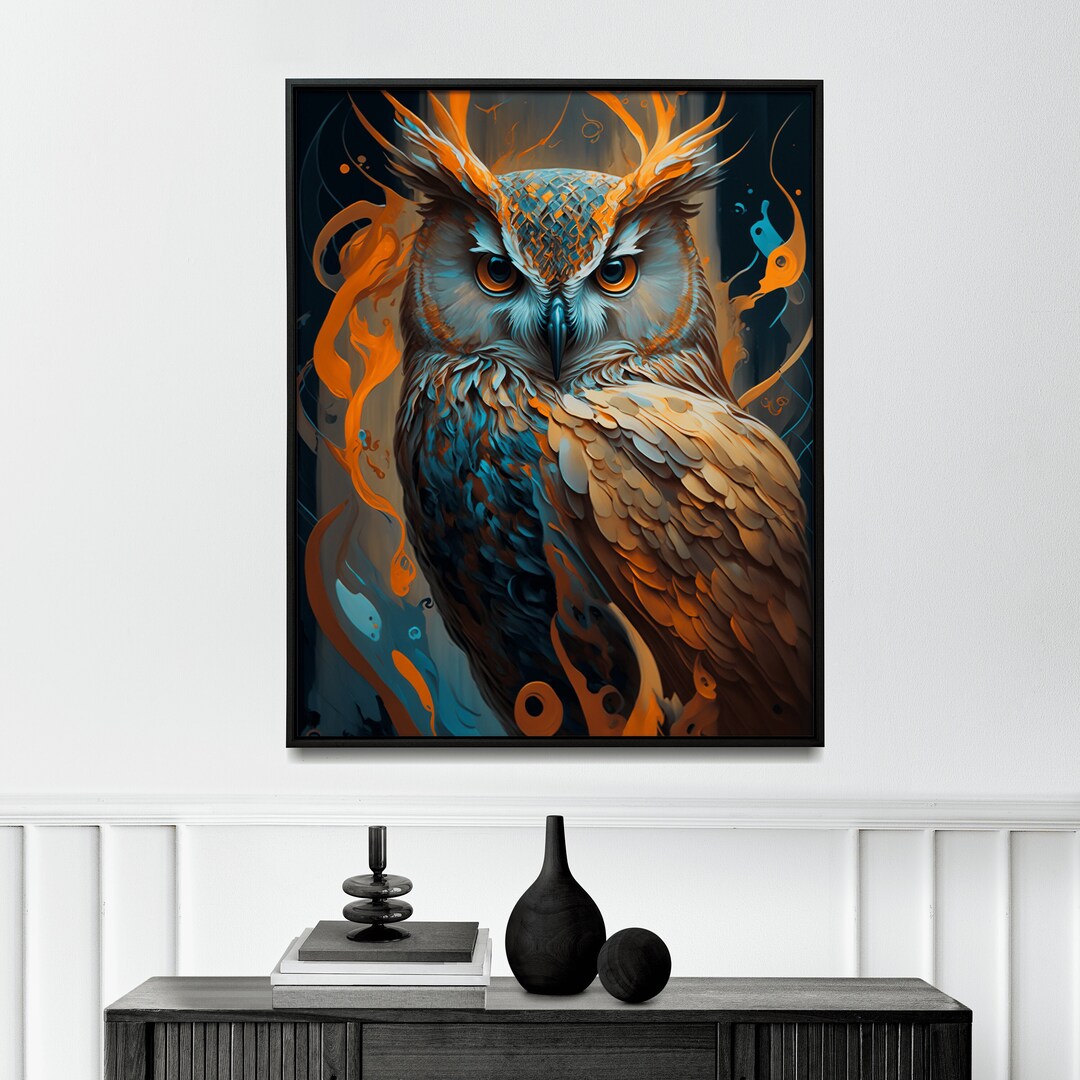 Abstract Owl Painting Oil Painting Owl Abstract Animal Print Owl Poster ...