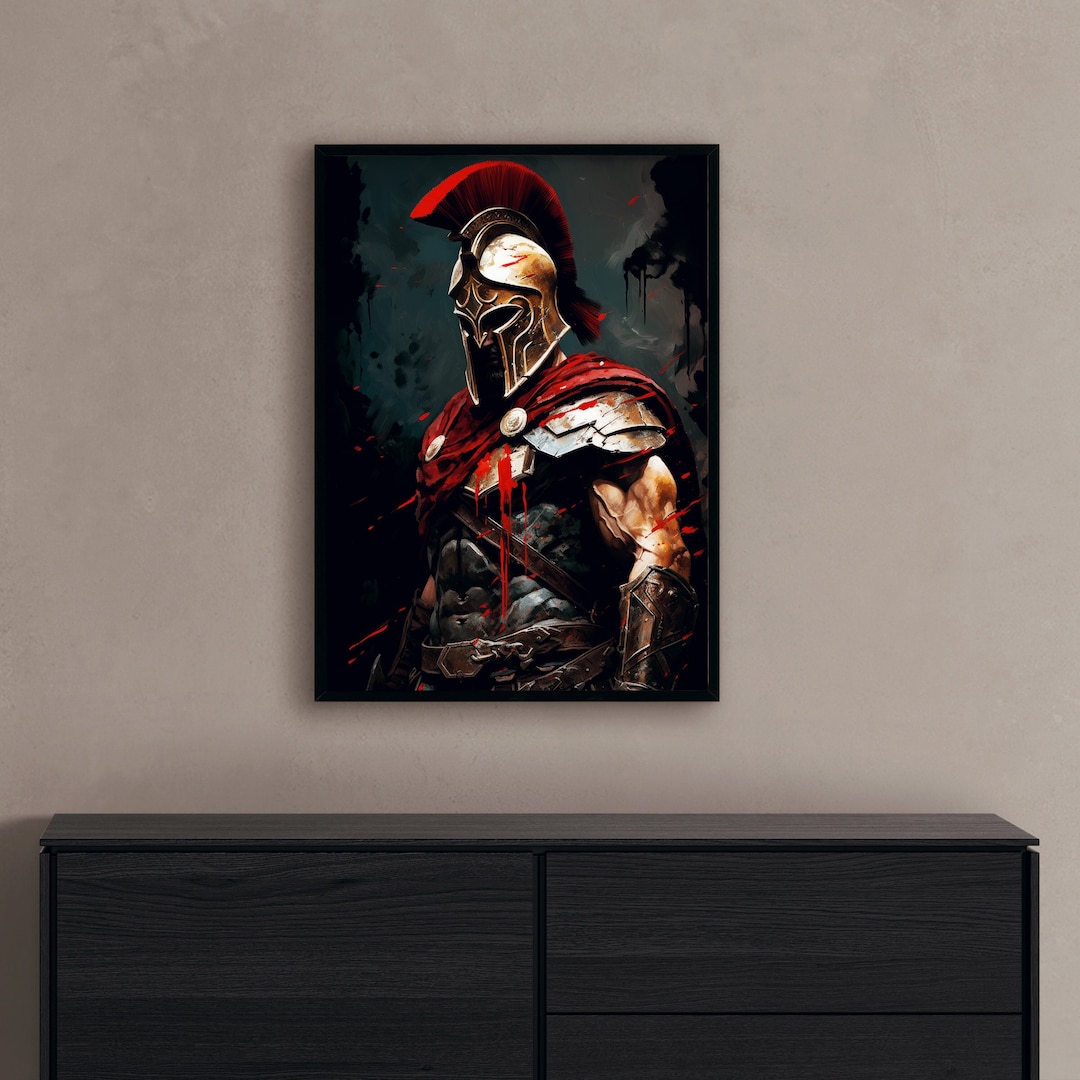 Spartan Warrior Painting in Armour Ancient Greece Art Spartan Warrior ...