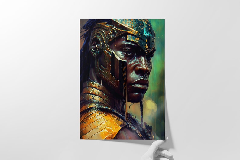 Ancient African Warrior Painting Warrior Wall Art for Home - Etsy