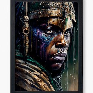 Ancient African Warrior Painting Warrior Wall Art for Home Tribal ...