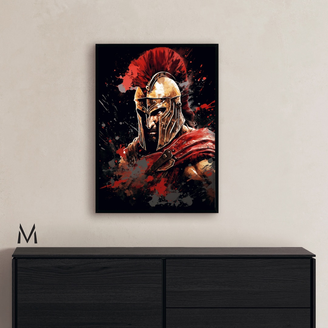 Spartan Warrior Dark Abstract Historical Art Spartan Art Sparta Wall ...