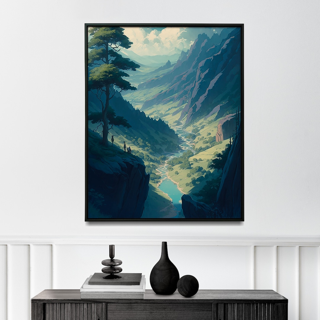 Mountain View Art Scenic View Painting Landscape Wall Art for Home ...