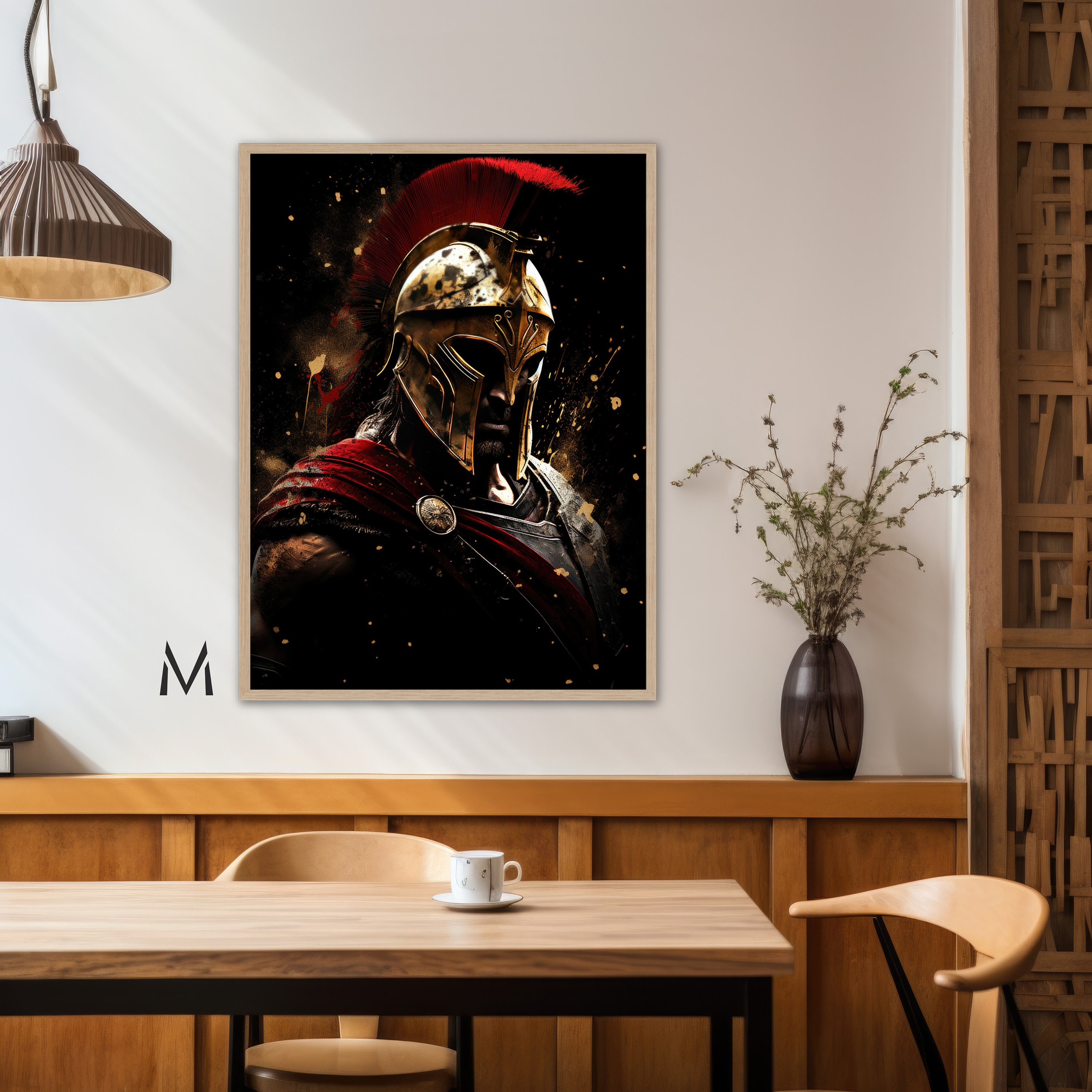 Spartan Warrior Dark Abstract Historical Art Spartan Canvas Sparta Wall ...