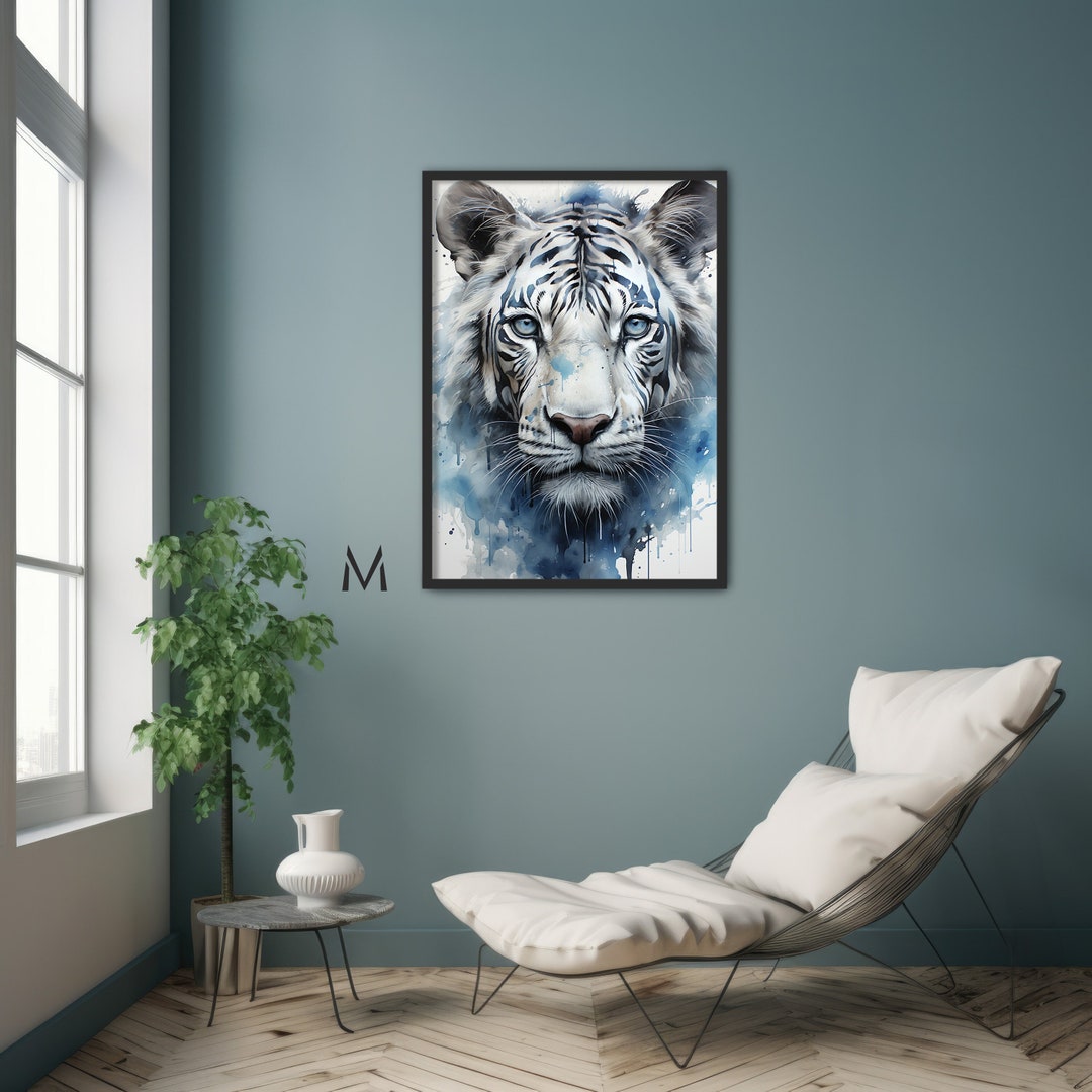 Abstract Tiger Painting Futuristic Tiger Print Furious Tiger Wall Art ...