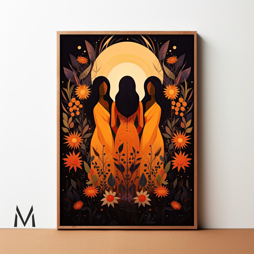 Spiritual Mother Nature Wall Art Sunflower Field Triowomen Spiritual ...
