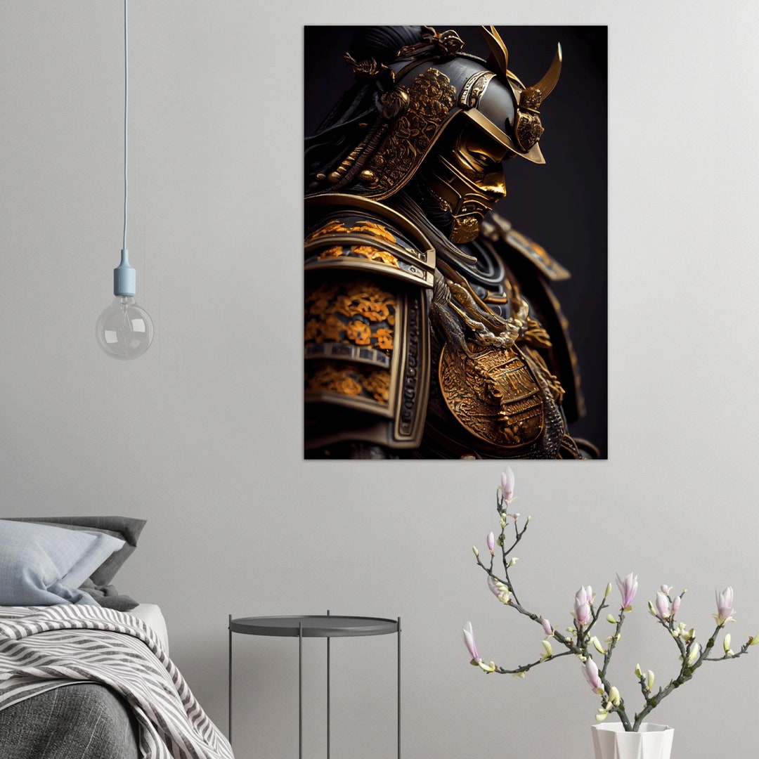 Golden Samurai Wall Art Golden Samurai Painting Samurai Wall Art for ...