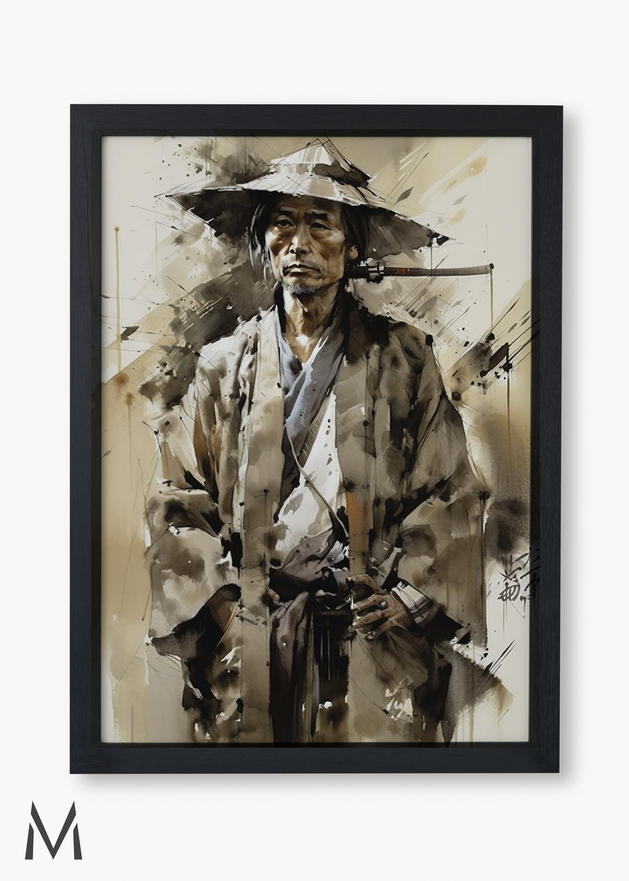 Japanese Samurai Watercolour Painting Vintage Samurai Painting - Etsy