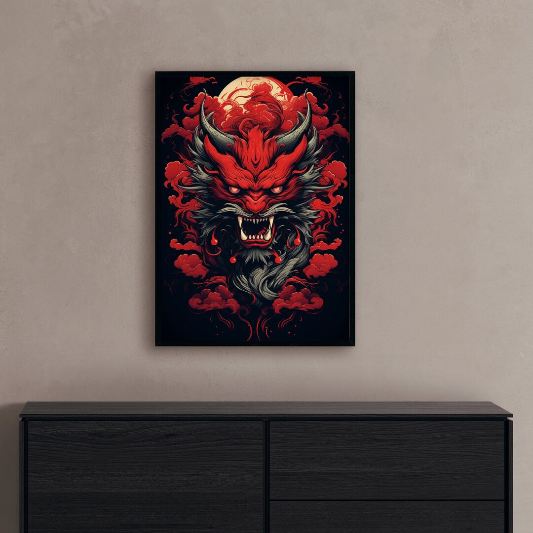 Chinese Dragon Painting in Vibrant Abstract Oriental Dragon Expressive ...