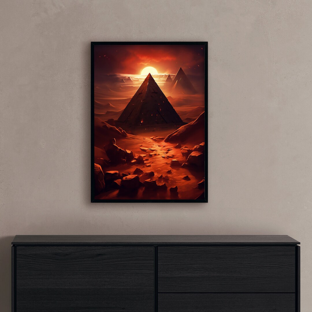 Pyramids Painting Desert Art Ancient Civilisation Artwork Pyramid Wall ...
