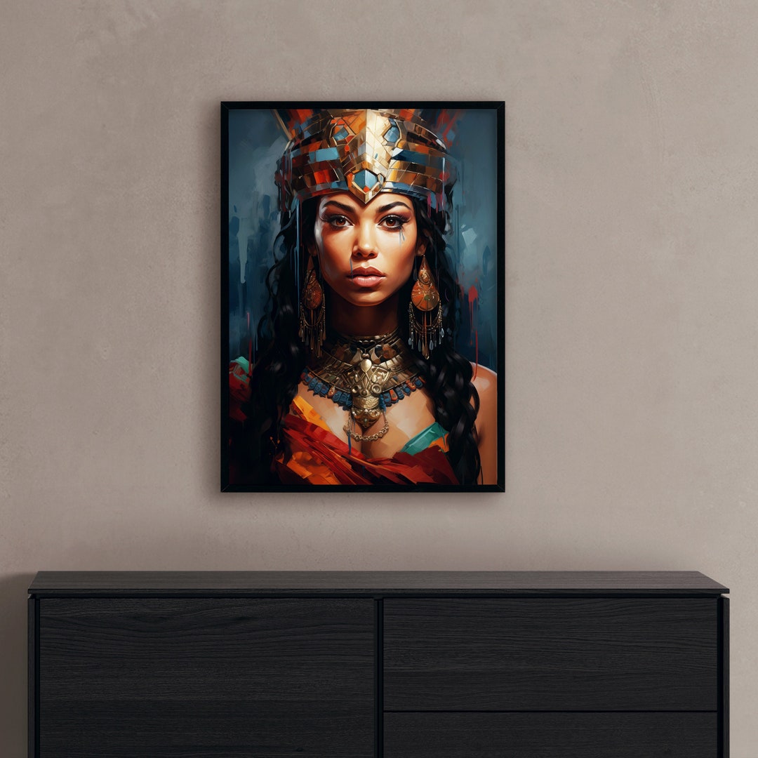 Nubian African Queen Painting African Queen Portrait African Decor ...