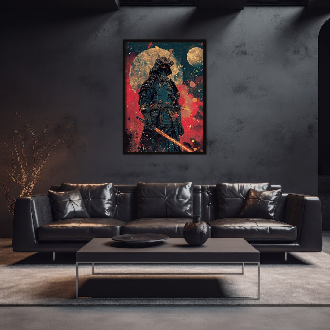 Cosmic Samurai Wielding a Powerful Sword Celestial Samurai Art ...