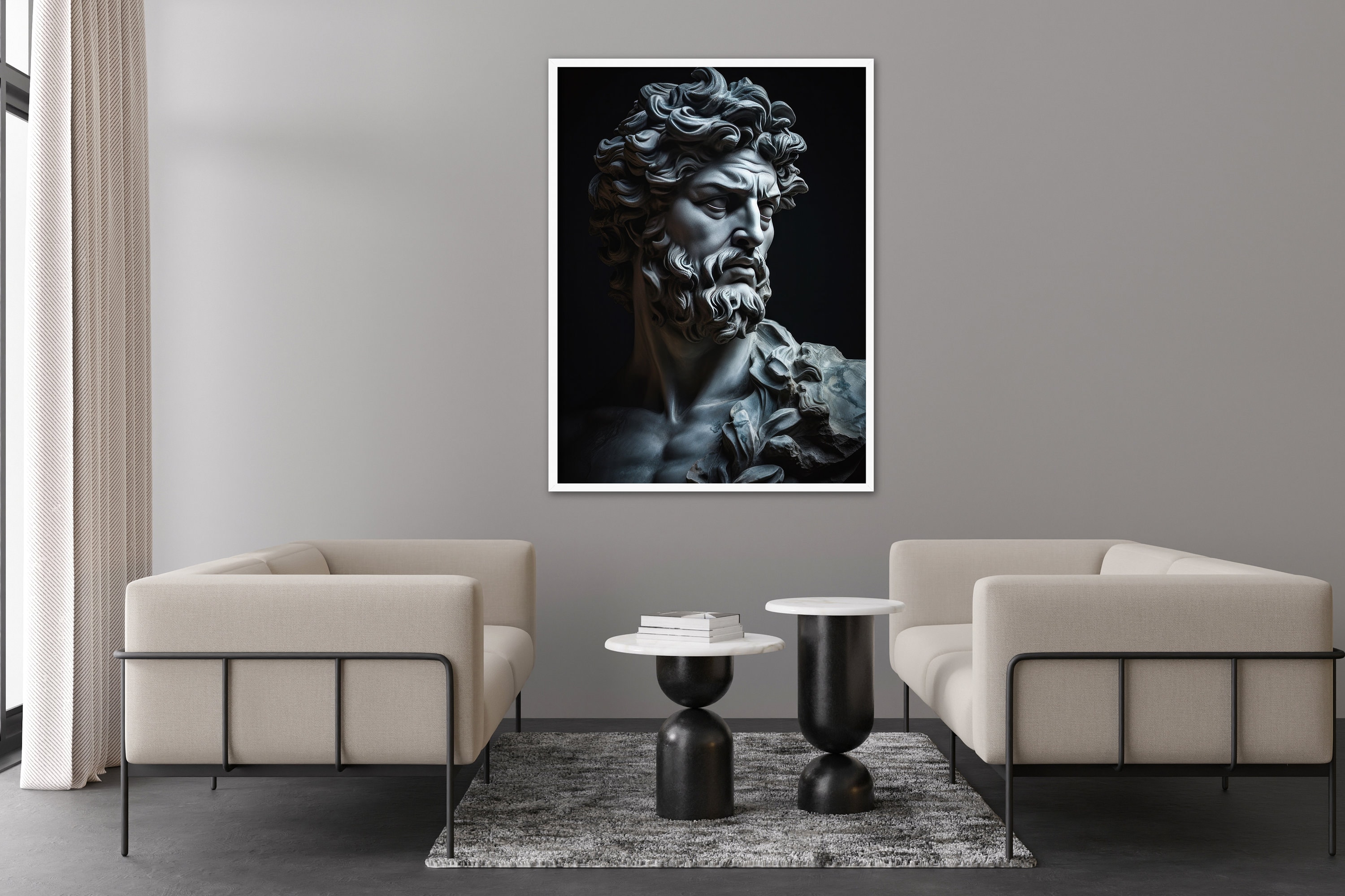 Statue of Zeus Painting Greek God Wall Art Greek Mythology - Etsy