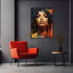 Abstract Woman's Painting Beautiful Woman in Red Abstract Art Vibrant ...
