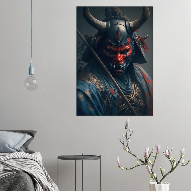 Japanese Oni Mask Painting Oni Painting Anime Warrior Wall Art - Etsy