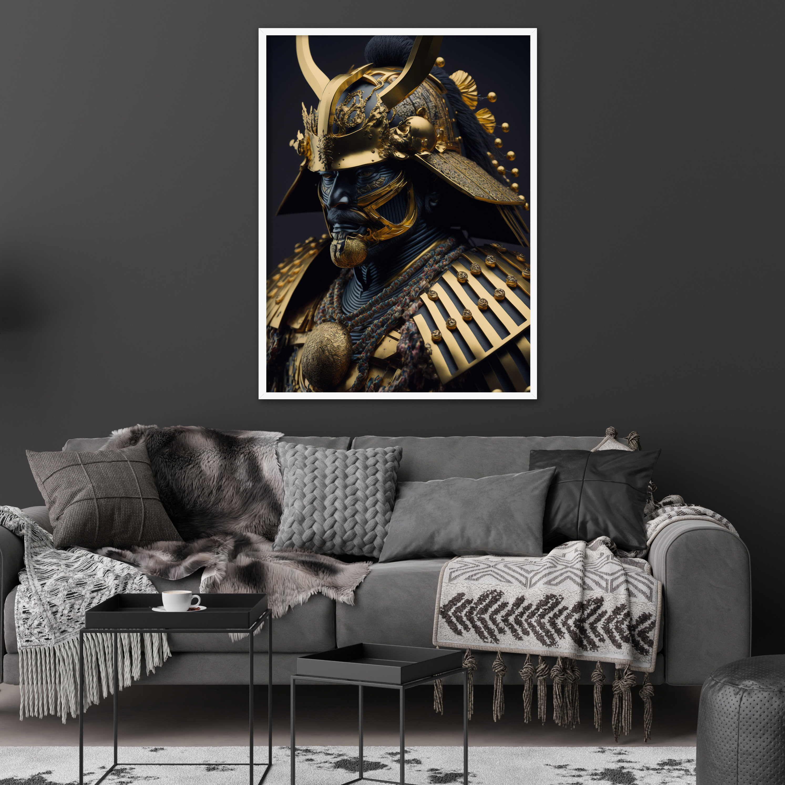 Golden Samurai Wall Art Golden Samurai Poster Samurai Painting - Etsy