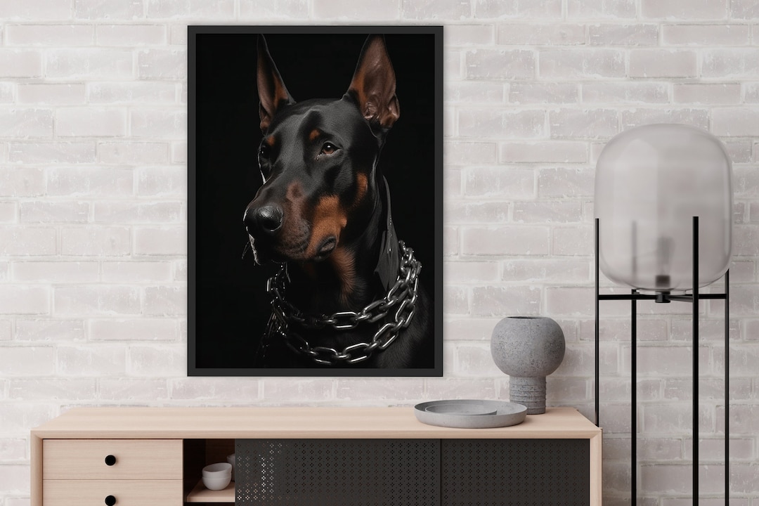 Realistic Doberman Print and Art Painting High Quality Dog Wall Art ...