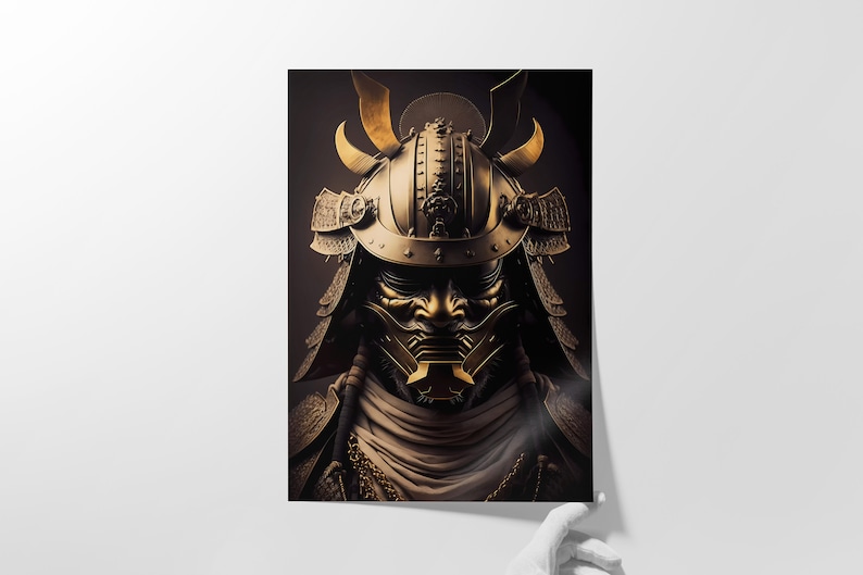 Golden Samurai Wall Art Golden Samurai Painting Samurai Wall - Etsy