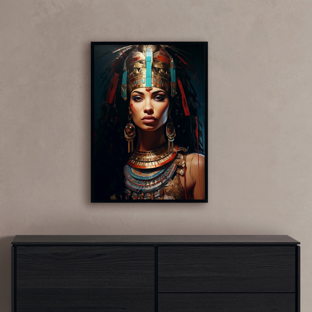 Egyptian Queen Oil Painting Egypt Queen Portrait Ancient Egypt Decor ...