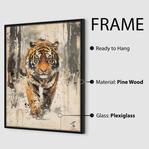 Tiger Painting in Dull Jungle Tiger in Tiger Ink Wall Art Home Decor ...