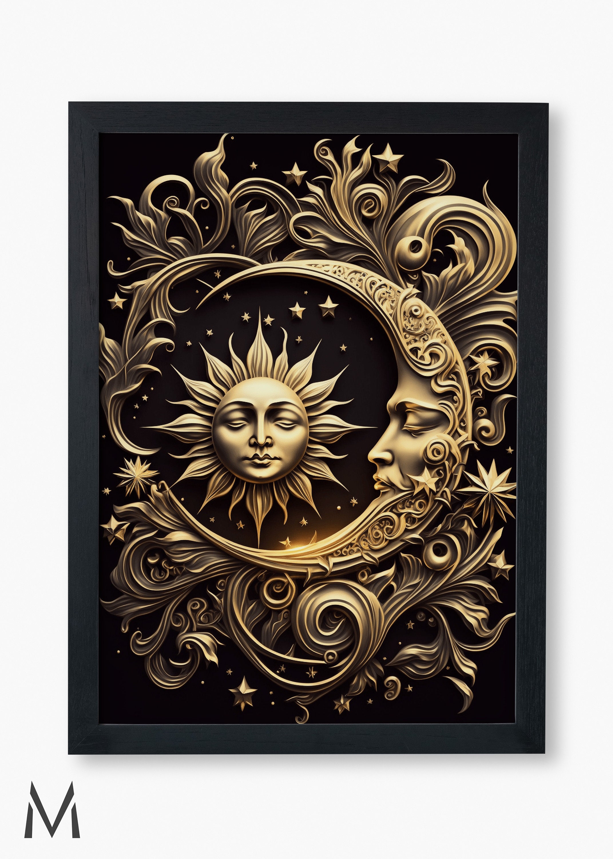 Solstice Wall Art Sun and Moon Painting Sun and Moon Spiritual - Etsy