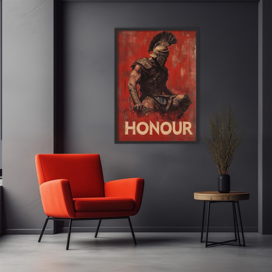 Fearless Gladiator Wall Art Ancient Greek Gladiator Poster Bold ...