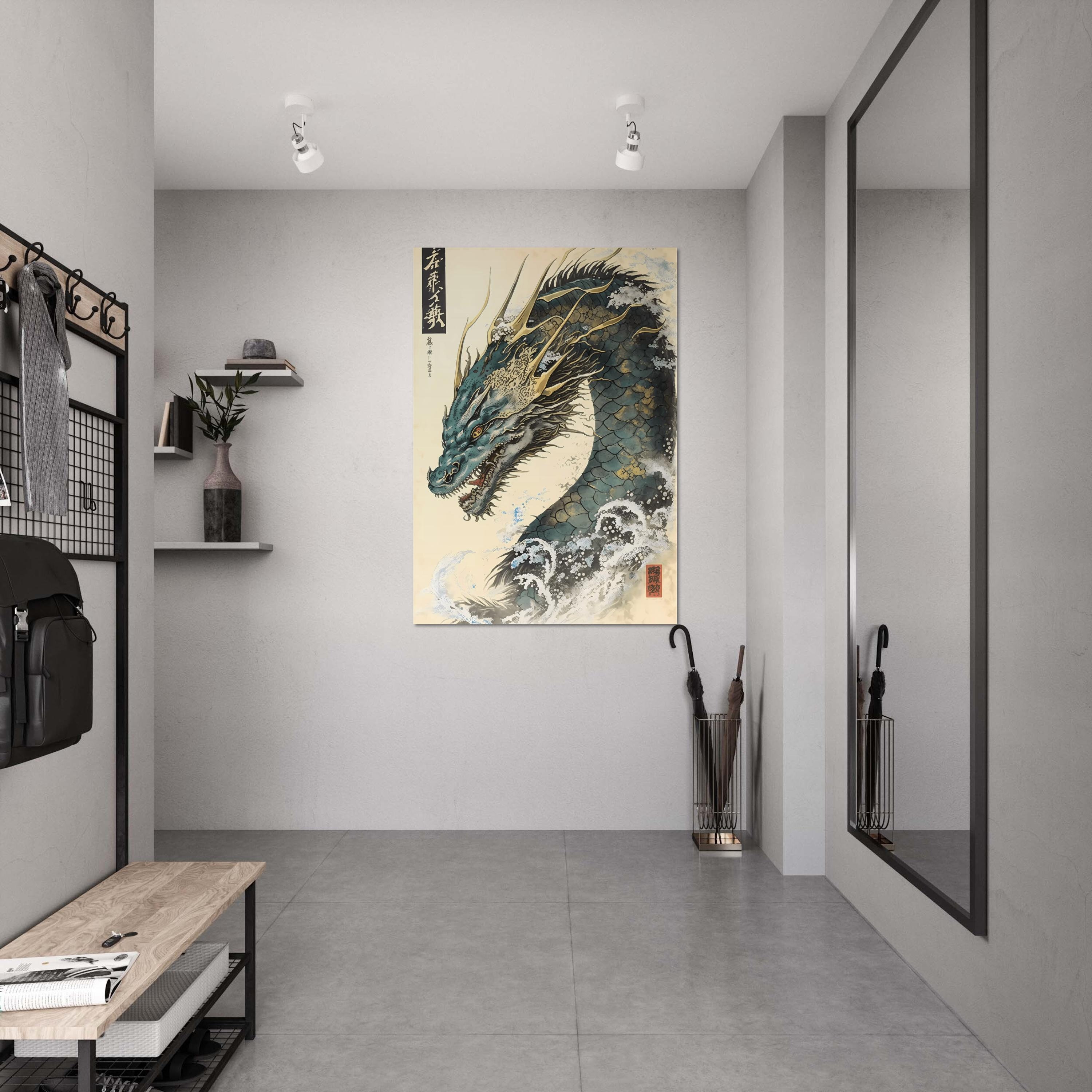 Chinese Dragon Wall Art Minimalist Ukiyo Dragon for Home Decor - Etsy