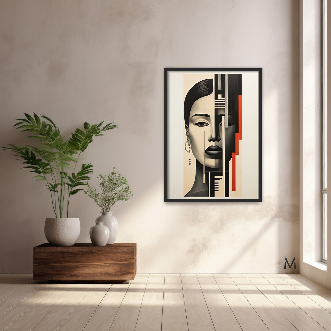 Abstract Woman's Painting Beautiful Woman in Red Abstract Canvas ...