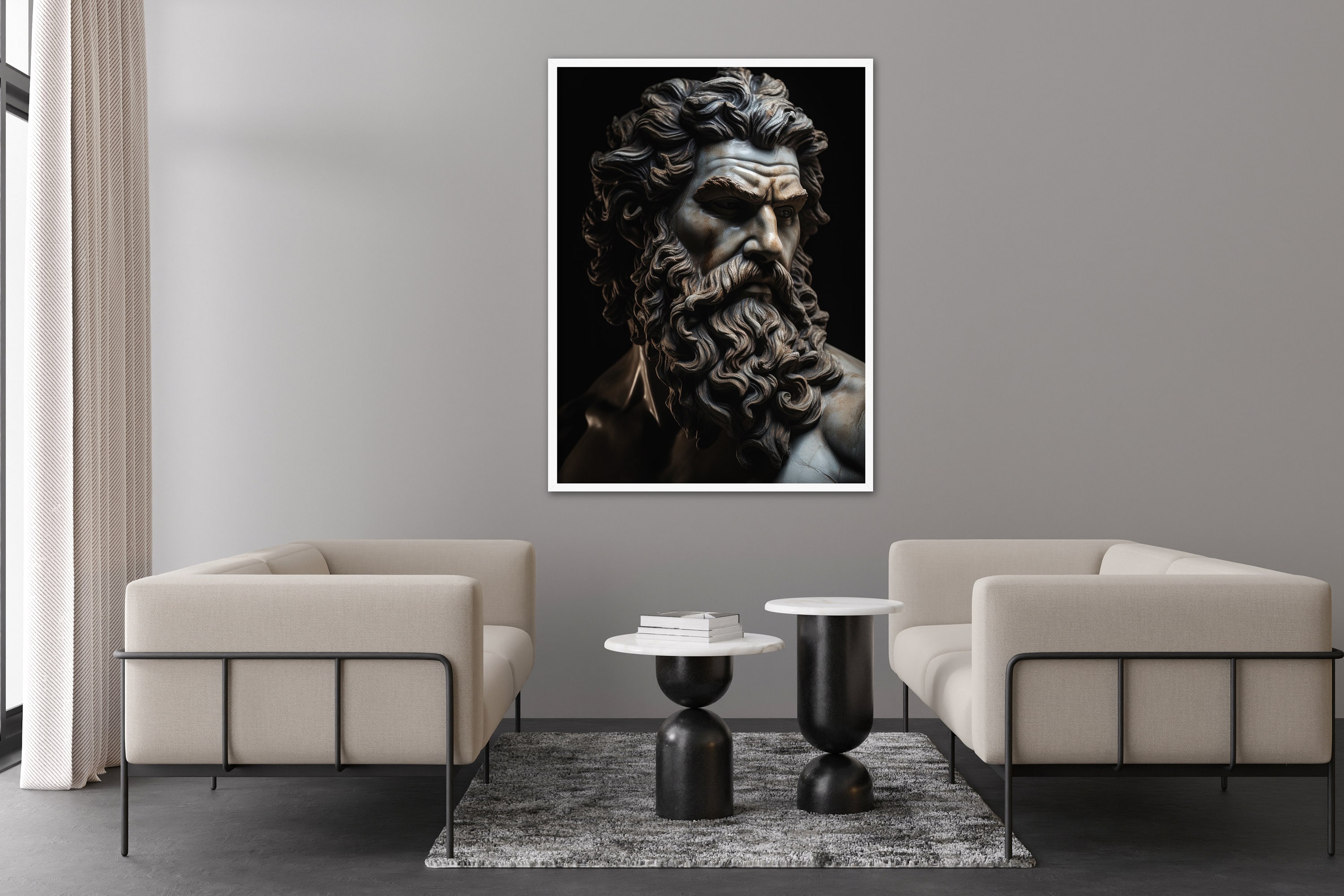 Statue of Zeus Painting Greek God Wall Art Greek Mythology - Etsy UK