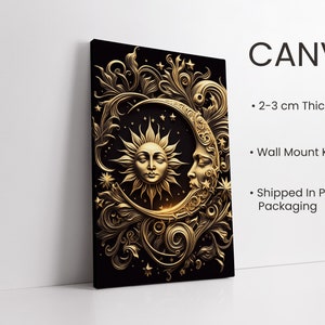 Solstice Wall Art Sun and Moon Painting Sun and Moon Spiritual Art ...