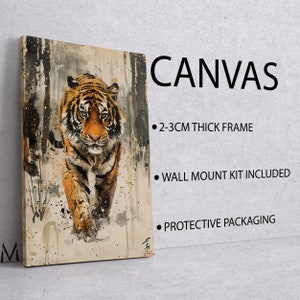 Tiger Painting in Dull Jungle Tiger in Tiger Ink Wall Art Home Decor ...
