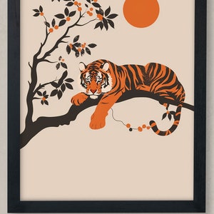 Minimalist Bengal Tiger Painting Bengal Tiger in Minimalist Style ...