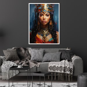 Nubian African Queen Painting African Queen Portrait African Decor ...