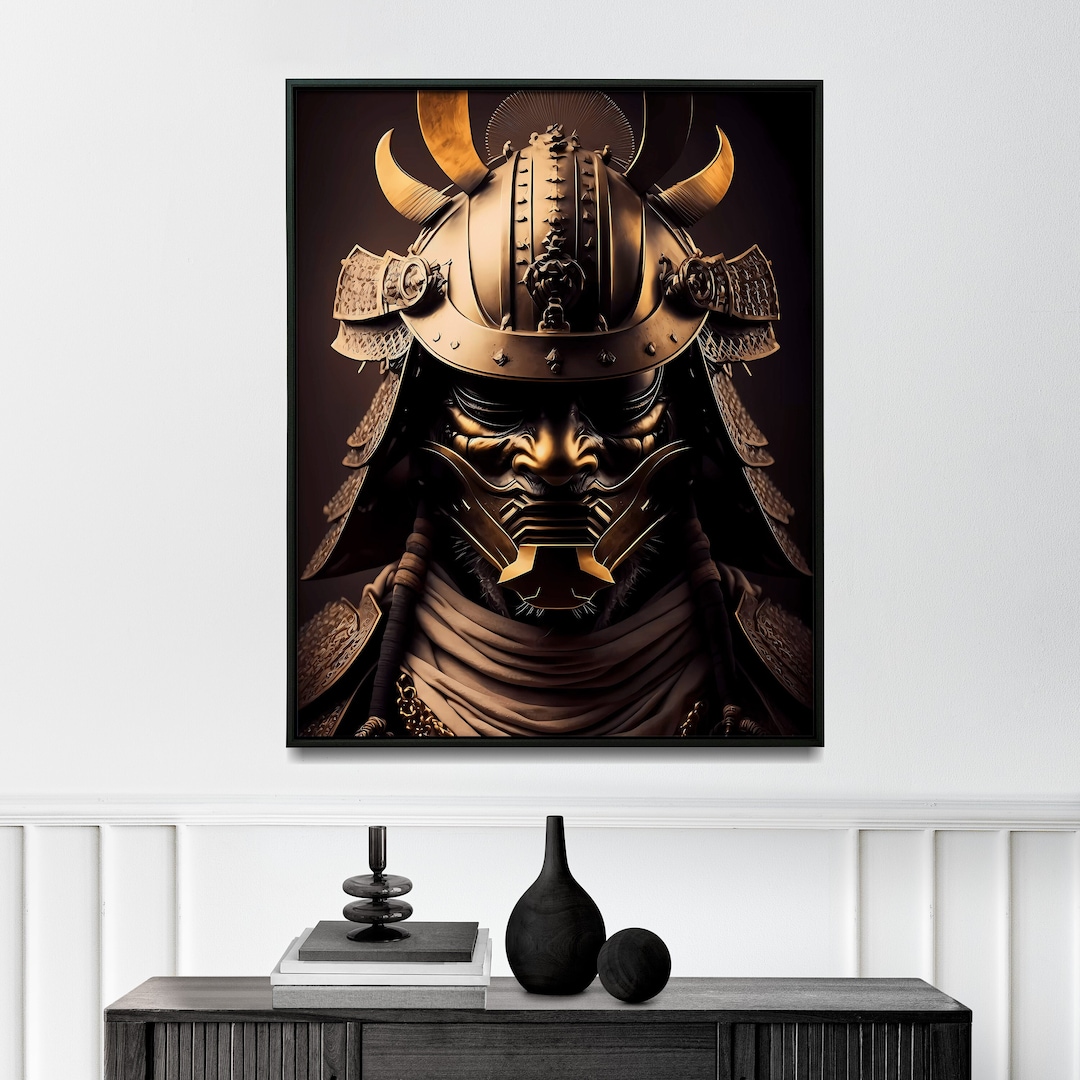 Golden Samurai Wall Art Golden Samurai Painting Samurai Wall - Etsy