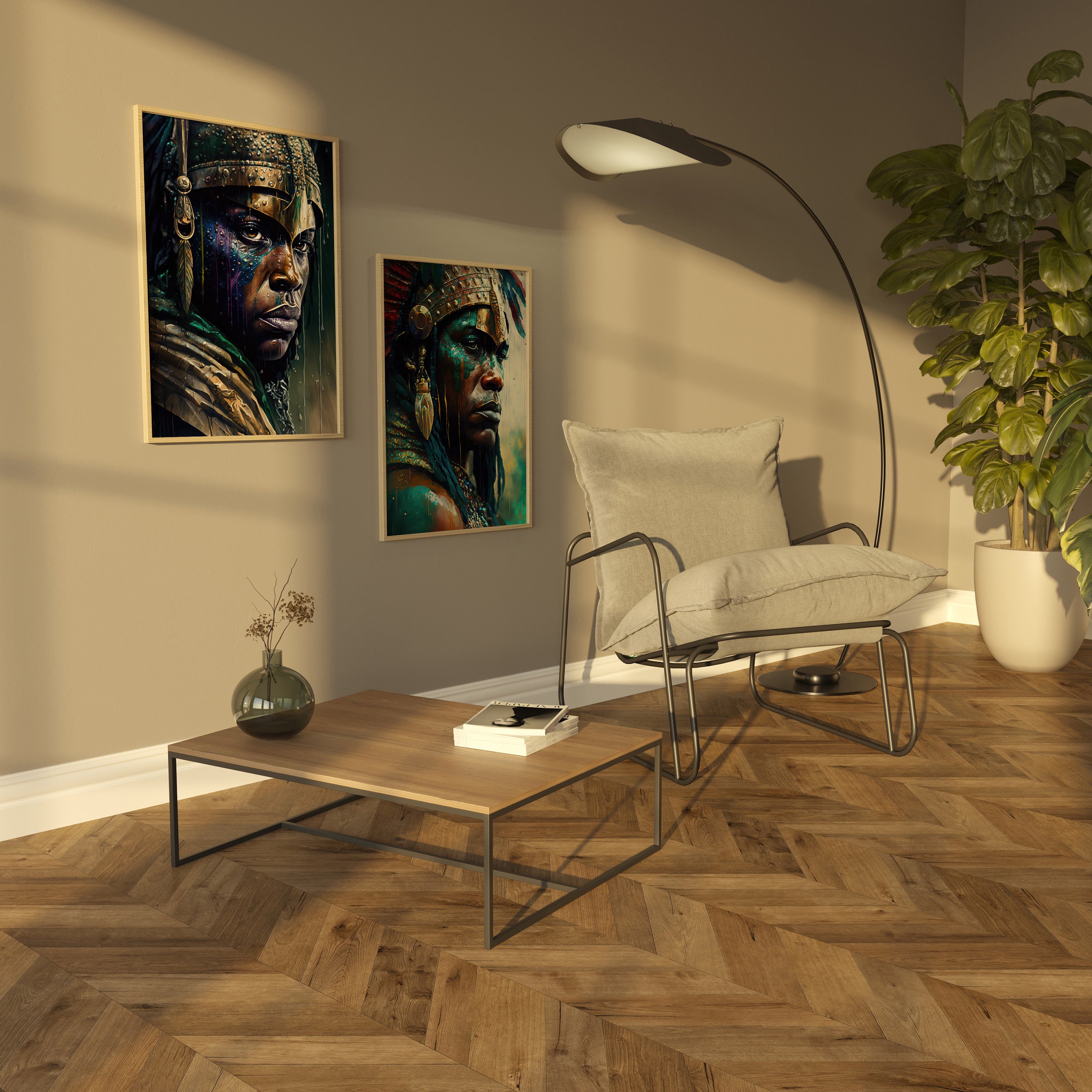 Two Ancient African Warriors Painting Warrior Wall Art for - Etsy